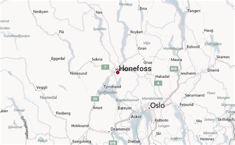 Honefoss Norway Map Honefoss Norway Map