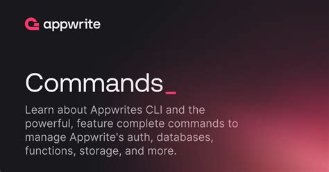 Commands Docs Appwrite