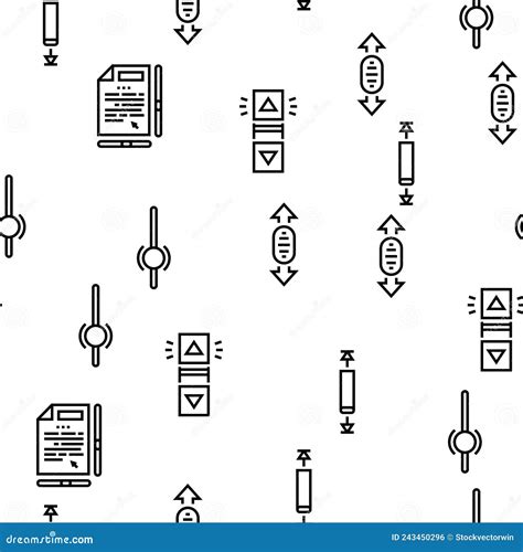 Scroll Computer Mouse Cursor Vector Seamless Pattern Stock Vector Illustration Of Mobile Line