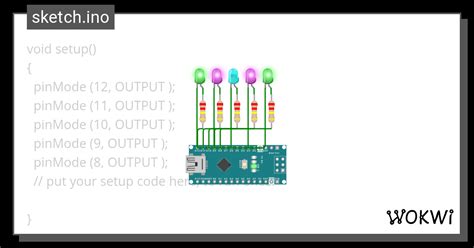 Runing Led 4 Wokwi Esp32 Stm32 Arduino Simulator