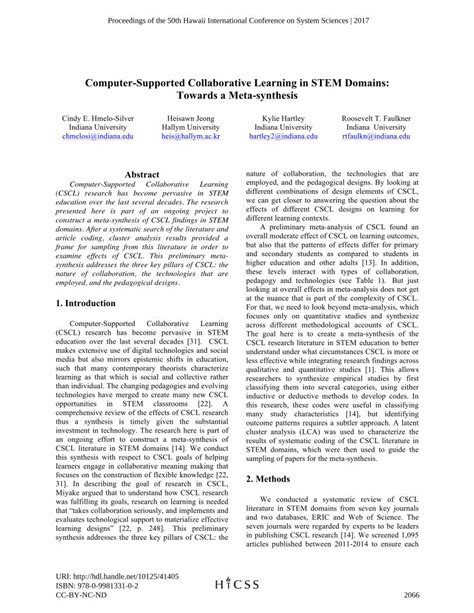 pdf computer supported collaborative learning in stem domains