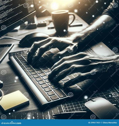 Programmer S Hands Stock Illustration Illustration Of Keyboard
