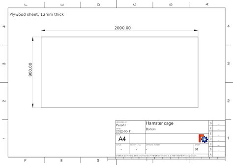 Hamster Cage Part 2 FreeCAD Technical Drawings Raddinox