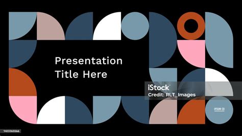 추상적인 기하학적 그래픽을 사용한 프레젠테이션 제목 슬라이드 디자인 레이아웃 올리버 시스템 Ipsumco 시리즈 형판에 대한