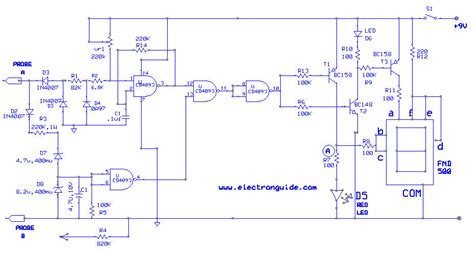 Digital AC DC Voltage Tester Circuit Diagram For Reference