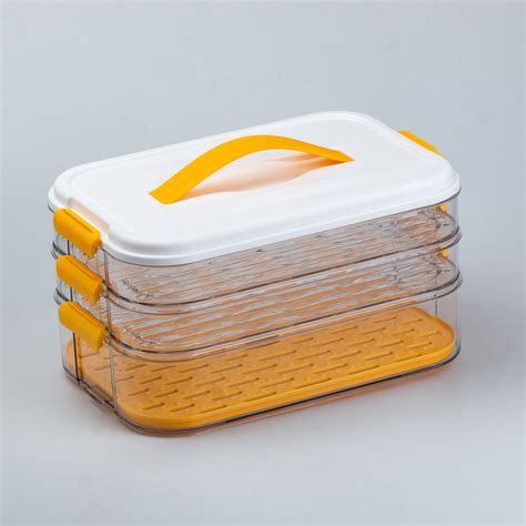 Контейнер для еды многоуровневый для замораживания и хранения продуктов в холодильнике 16 5 см