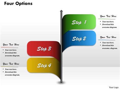 Four Options Diagram For Powerpoint Template Slide Powerpoint Shapes Powerpoint Slide Deck