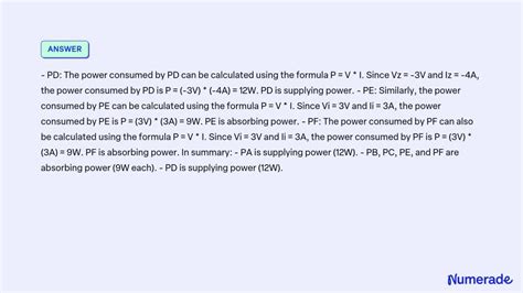 SOLVED Determine The Power Consumed By Each Circuit Element PA PB Pc PD PE And PF