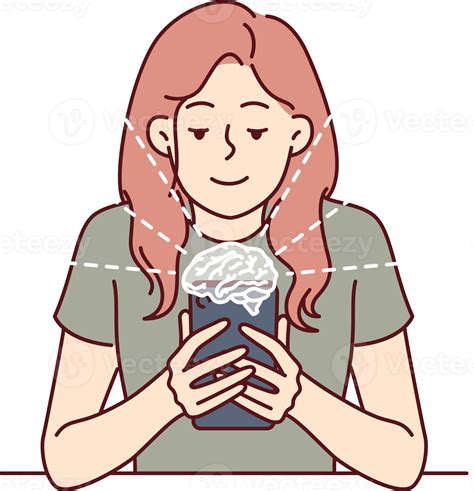 Woman With Mobile Phone Uses Artificial Intelligence Apps To Schedule Or Complete Professional