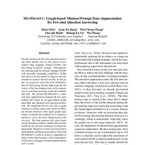 Minprompt Graph Based Minimal Prompt Data Augmentation For Few Shot Question Answering Acl