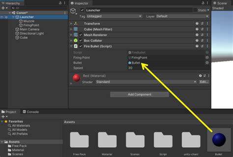 【unity】スペースキーで弾を発射する大砲（gameobject）を作成する方法 とんプログラミング