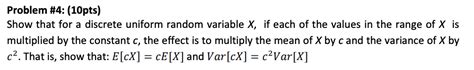 Solved Problem 4 10pts Show That For A Discrete Uniform