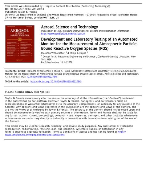 Pdf Development And Laboratory Testing Of An Automated Monitor For The Measurement Of