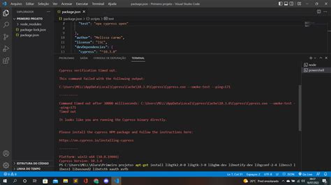 Após Rodar O Comando Npm Run Test Dar Um Erro Cypress Automação De