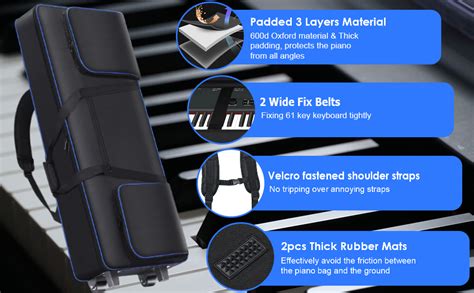 61 Key Keyboard Case With Wheels Interior Size 40 5 16 5 5 5 61 Key