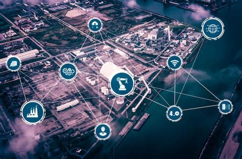 Conceito De Tecnologia Da Indústria 40 Fábrica Inteligente Para A