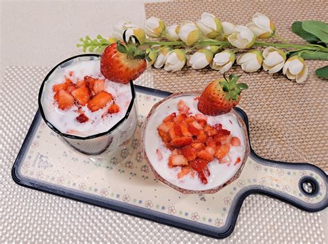 딸기청라떼 만들기