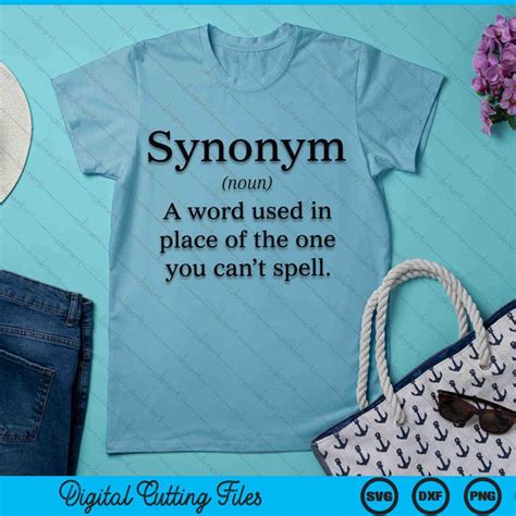 Synonym Definition Funny English Teacher Grammar Svg Cutting Files