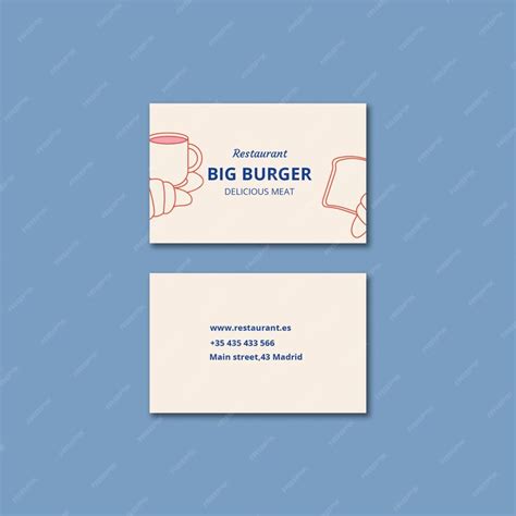 평면 디자인 레스토랑 템플릿 무료 Psd 파일