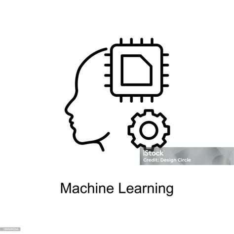 기계 학습 벡터 개요 아이콘 디자인 그림입니다 흰색 배경 Eps 10 파일에 디지털화 및 산업 기호 과학에 대한 스톡 벡터 아트 및 기타 이미지 Istock