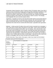 Lab Report On Natural Selection Lab Report On Natural Selection