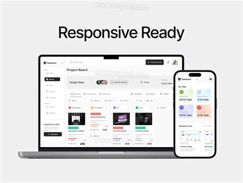 110 现代极简任务管理计划跟踪仪表盘web网站网页app移动应用ui布局组件figma设计套件taskboard Task