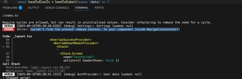 React Native Expo Sdk 54 Upgrade Error Couldnt Find The Prevent Remove Context Stack Overflow