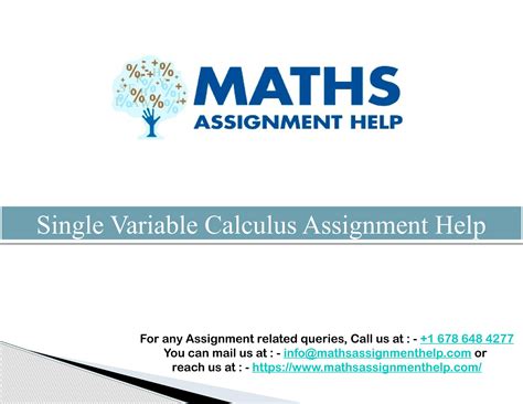 Single Variable Calculus Assignment Help By Maths Assignment Help Issuu