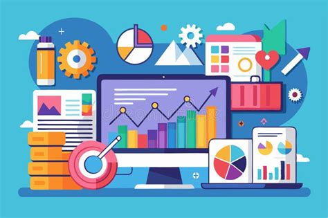 Colorful Graphics Illustrate Customizable Data Trends With Charts Graphs And Tools For