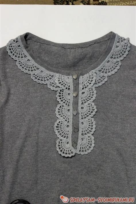 Как украсить кофту кружевом | Сделай сам своими руками
