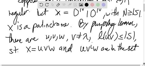 Solvedshow That The Set Of Palindromes Over 01 Is Not Regular Using The Pumping Lemma Given
