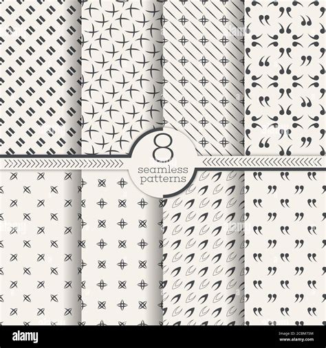 Set Of Vector Seamless Pattern Abstract Textured Backgrounds Modern Geometrical Textures With