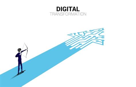 Premium Vector Businessman In Suit Shoot The Arrow To Target On The Way With Dot Connect Line