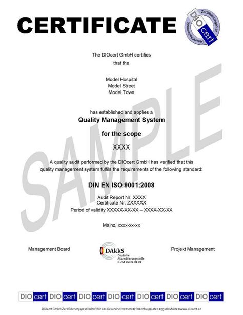 Iso Certificate Sample Certificates Templates Free