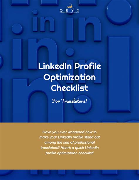 Linkedin Profile Optimization Checklist