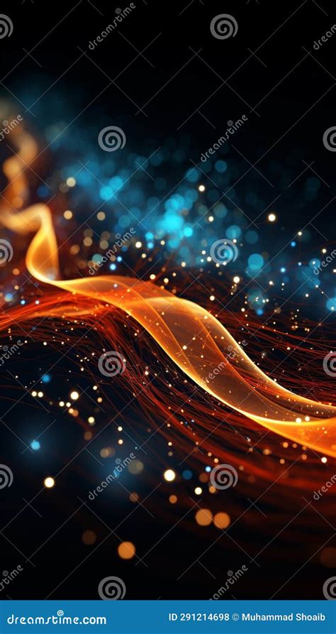 Animated Particle Vector Energetic Illustration With Dynamic Lines And Flowing Particles