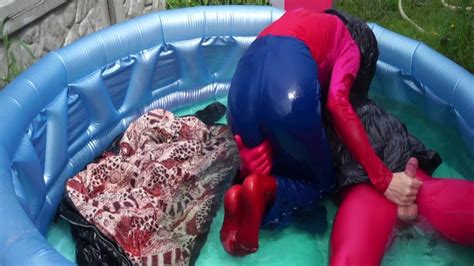 Sex In Lycra Suit And Downjacket In Pool UMD