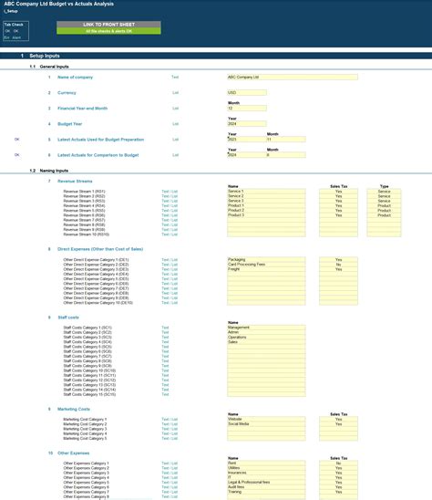 Actual Vs Budget Variance Analysis Template Excel Xls