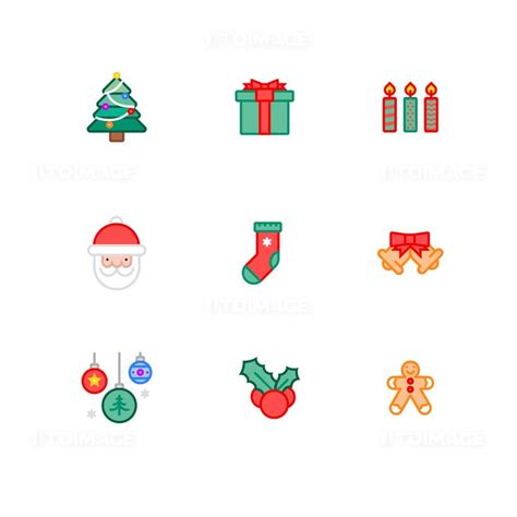 유토이미지 크리스마스 트리 산타 촛불 양말 선물 겨우살이 쿠키 종 리본 일러스트레이션 아이콘 크리스마스 아이콘 크리스마스 트리 아이콘