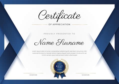 Premium Vector Certificate Of Appreciation Template Gold And Blue
