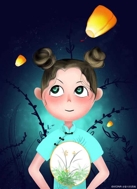 小女孩头像风格插画设计作品 设计人才灵活用工 设计dna