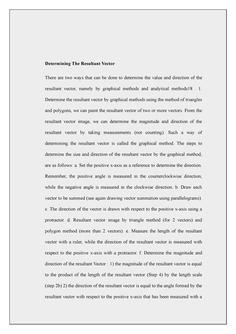 College Document Determining The Resultant Vector Determining The Resultant Vector There Are