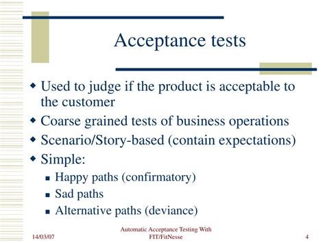 ppt automatic acceptance testing with fit fitnesse powerpoint