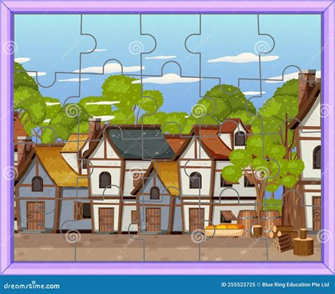 Photo Jigsaw Puzzle Game Template Stock Vector Illustration Of Enjoy Activity 255523725