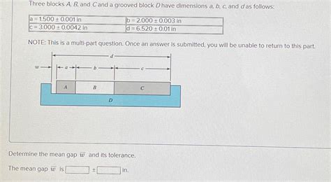 Solved Three Blocks A B And C And A Grooved Block D Have Chegg Com
