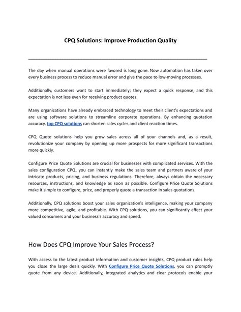 PPT CPQ Solutions Improve Production Quality PowerPoint Presentation ID 11953113