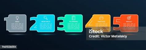 5 단계 차트 디자인 윤곽선 아이콘이있는 5 가지 옵션 프로세스 다이어그램 타임라인 정보 그래픽 현대 레이아웃 비즈니스 프리젠 테이션 템플릿입니다 벡터 그림입니다 5에 대한