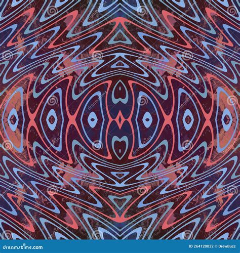 Spiral Tribal Pattern Kaleidoscope Seamless Wave Square Repeating