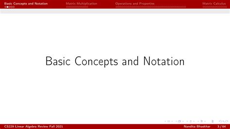 solution basic concepts and notation matrix multiplication operations