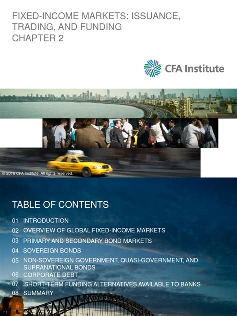 Fixed Income Markets Issuance Trading And Funding © 2016 Cfa Institute All Rights Reserved